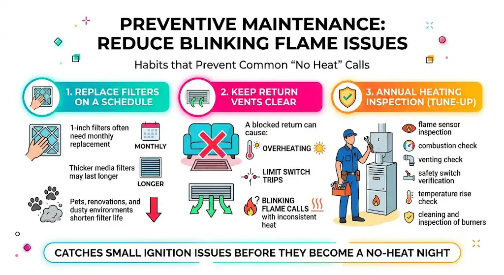 Emerson Thermostat Flame Icon Blinking - Airlucent